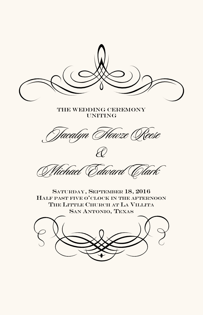 Flourish Monogram 04 Classic Wedding Ceremony Programs and Custom Church Programs - Documents ...